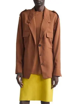 SALVATORE FERRAGAMO FERRAGAMO Single-Breasted Belted Virgin Wool Blazer