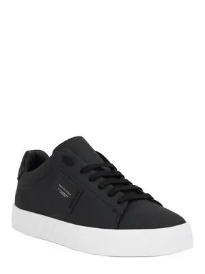 Philipp Plein Nappa Leather Low-top Sneakers With Plaque - Black