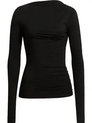 ARTLESS FOREVER Romy Ruched Open Back Stretch Jersey Top - Black