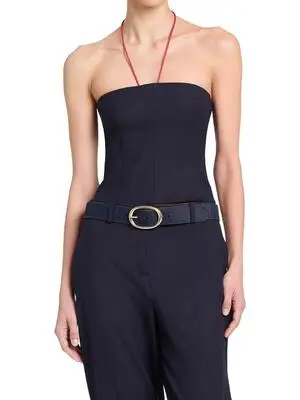 TWP Jillian Stretch Wool Bustier Top - Midnight