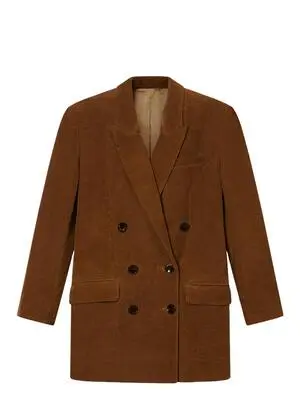 MARANT ETOILE Rasma Corduroy Double-breasted Jacket - Caramel
