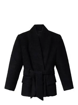 Isabel Marant Étoile Syndra Belted Wool And Bouclé Alpaca Jacket - Black