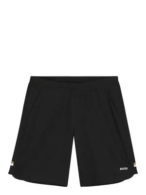 BOSS Active Stretch Fabric Shorts With Mesh Pocket Bags - Black