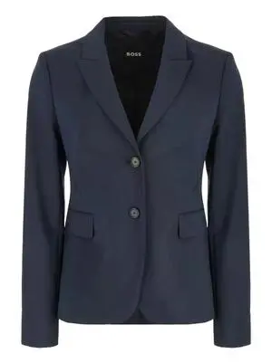 Hugo Boss Single-breasted Jacket With Button Fastening - Blue