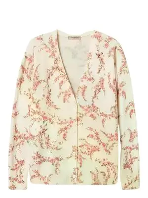 TWINSET Floral Print V-neck Cardigan - Neutrals