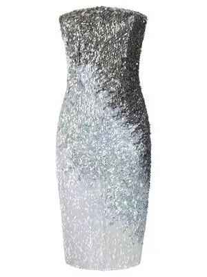 Elisabetta Franchi Off-the-shoulder Metallic Tulle Midi Dress - Neutrals