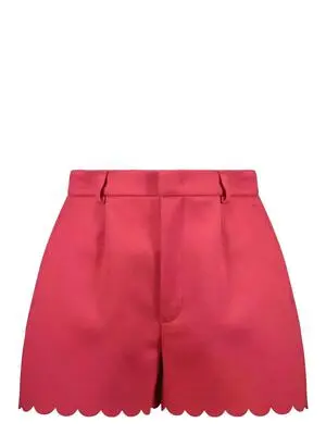 Red Valentino Scalloped-hem Shorts - Red