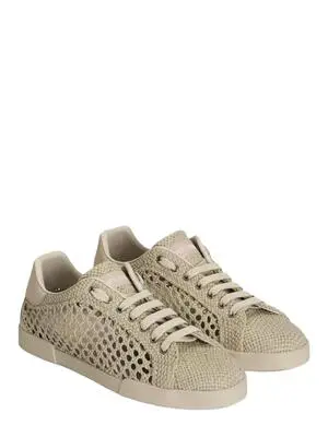 DOLCE & GABBANA Dolce & Gabbana Portofino Woven Leather Sneakers