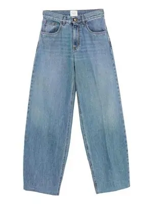 ALYSI Faded Wide-leg Jeans - Blue