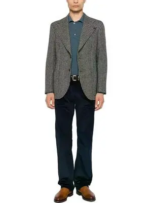 GABRIELE PASINI Houndstooth-pattern Single-breasted Blazer - Grey
