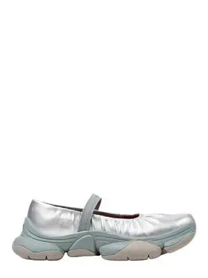 Camper Karst Leather Ballet Flats - Silver