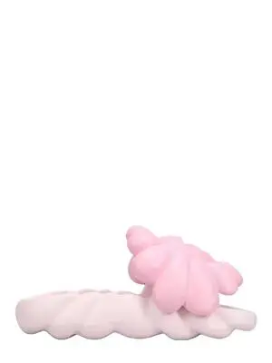 OHANA HATAKE Floral Appliqué Slides - Pink