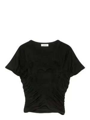 Sandro Heart Cut-out T-shirt - Black