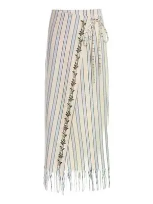 Agua Bendita Maria Valle Striped Maxi Skirt - Neutrals