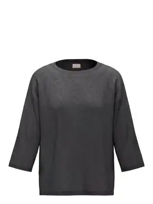 Marella Three-quarter Sleeve Crew Neck Top - Grey