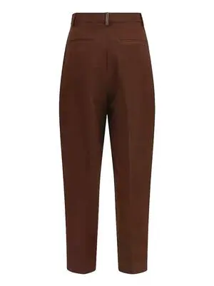 Fabiana Filippi Pleated Tapered Trousers - Brown