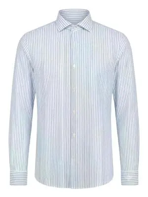 ALLEY DOCKS 963 Striped Long-sleeve Shirt - Blue