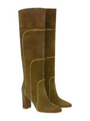GIANVITO ROSSI Juliette Suede Block Heel Boots - Brown