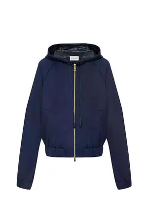 Moncler Logo Patch Zip-up Hoodie - Blue