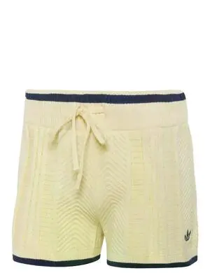 Adidas Chevron Knit Drawstring Shorts - Neutrals
