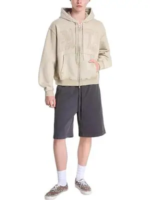 PATTA Logo Appliqué Zip-up Hoodie - Neutrals