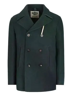 CAMPLIN Double-breasted Peacoat - Green