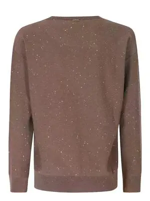 Herno Sequin-embellished V-neck Sweater - Brown