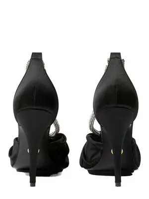 Stella McCartney Crystal-embellished Knotted Satin Sandals - Black
