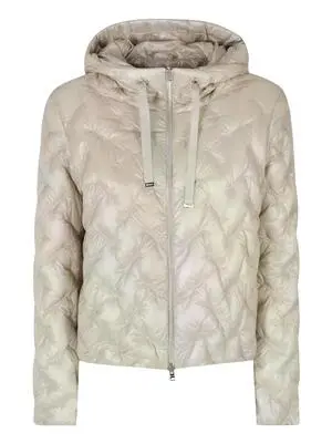 Herno Herno Chevron Quilted Hooded Jacket Neutrals