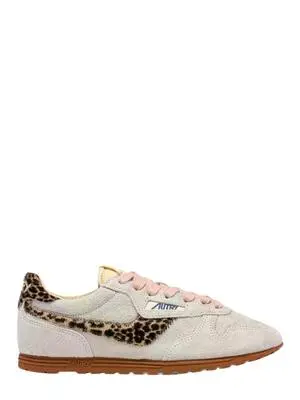 AUTRY Autry Reelwind Low Leopard-Print Suede Sneakers Grey