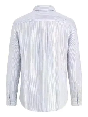 ALLEY DOCKS 963 Striped Long-sleeve Shirt - Blue