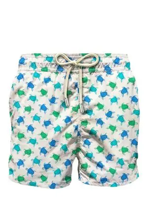 MC2 SAINT BARTH Turtle Pattern Swim Shorts - Neutrals