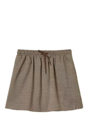 TWINSET TWINSET Check Drawstring Mini Skirt Brown