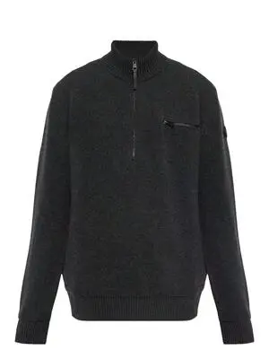 Moncler Half-zip Chest Pocket Sweater - Grey