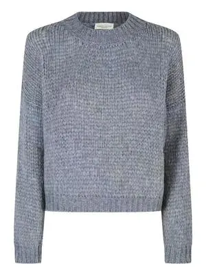 ROBERTO COLLINA Chunky Knit Crew-neck Sweater - Blue