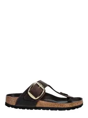 BIRKENSTOCK Gizeh Big Buckle Leather Sandals - Brown
