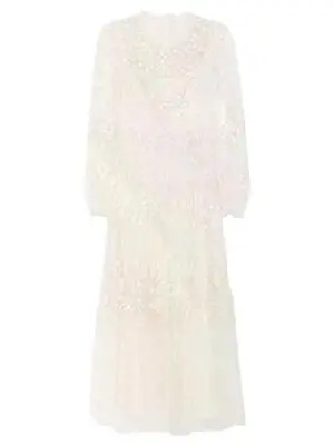 NEEDLE & THREAD Clover Ankle Gown - Neutrals