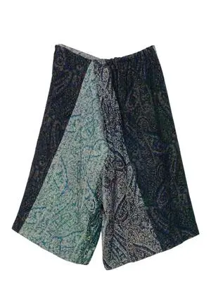 Y’s Patterned Crop Trousers - Blue