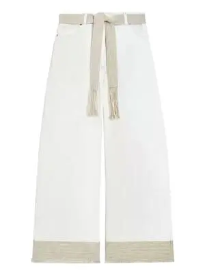 Agnona Wide Leg Trousers - White