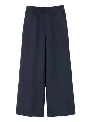 GRAN SASSO Elasticated Waist Wide-leg Trousers - Blue