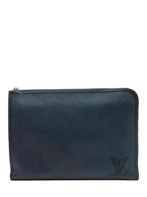 LOUIS VUITTON Taurillon Pochette Jour Gm Clutch Bag - Blue