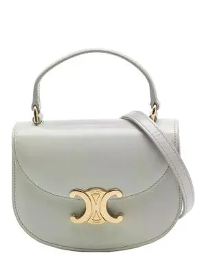 Celine Shiny Calfskin Besace Clea Satchel - Grey