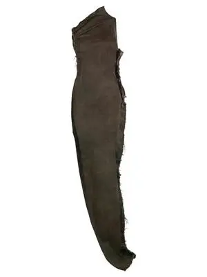 RICK OWENS Rick Owens Maxi Frayed-Edge One-Shoulder Dress