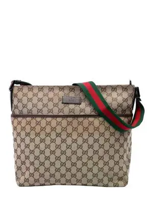 Gucci Gg Canvas Web Crossbody Bag - Neutrals