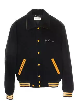 Saint Laurent Embroidered Long Sleeve Jacket - Black