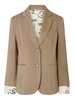 Liu Jo Single-breasted Blazer In Herringbone Fabric - Neutrals