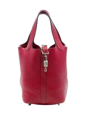 Hermès Hermès Clemence Leather Picotin Lock 18 Handbag Red