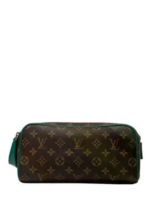 LOUIS VUITTON Monogram Macassar Dopp Kit Vanity Bag - Brown