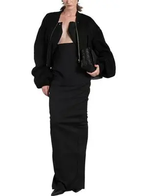 Rick Owens Cropped Oversized Bomber Jacket - Black