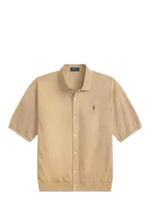 Polo Ralph Lauren Logo-embroidered Ribbed-trim Shirt - Neutrals